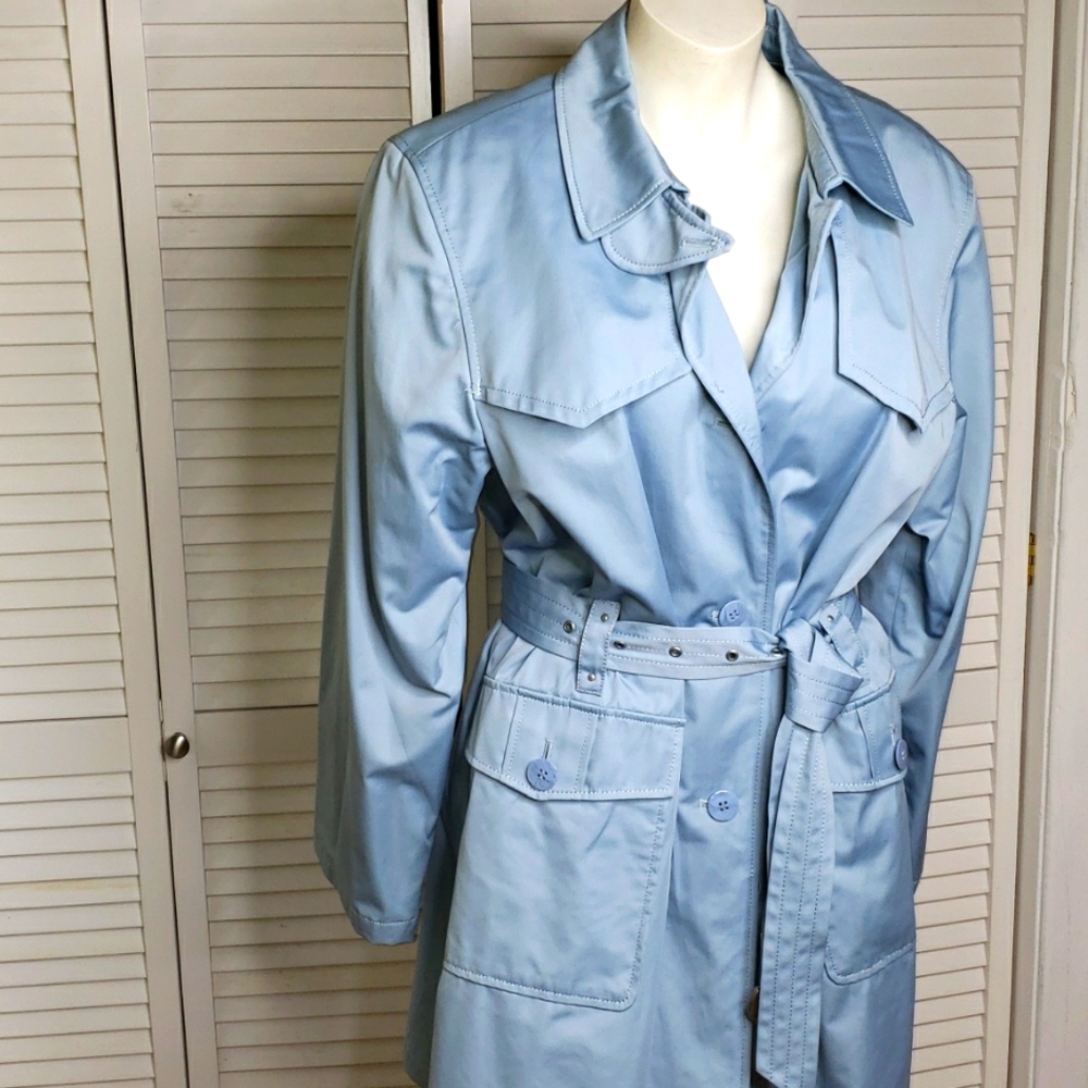 Fitz Wright Vintage Sky Blue Spring Coat Trench - Gem